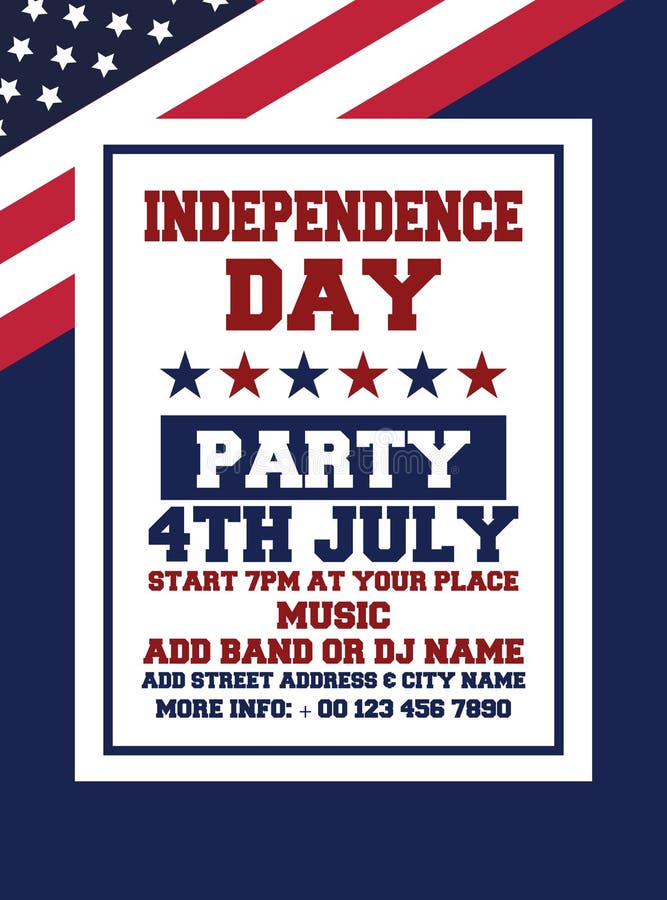 Independence Day Party Flyer Poster Social Media Post Design Stock ...