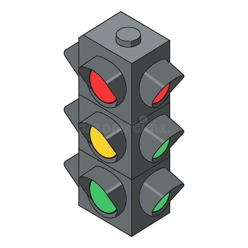Isometric traffic light stock illustration. Illustration of stoplight ...