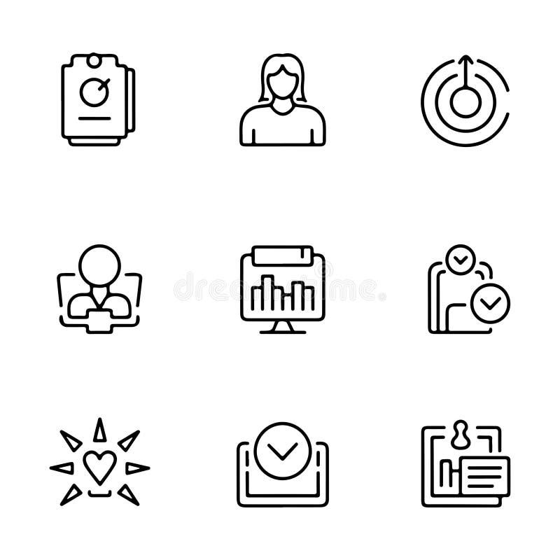 Branding and Strategy Icons. Simple Line Icons Representing Business ...