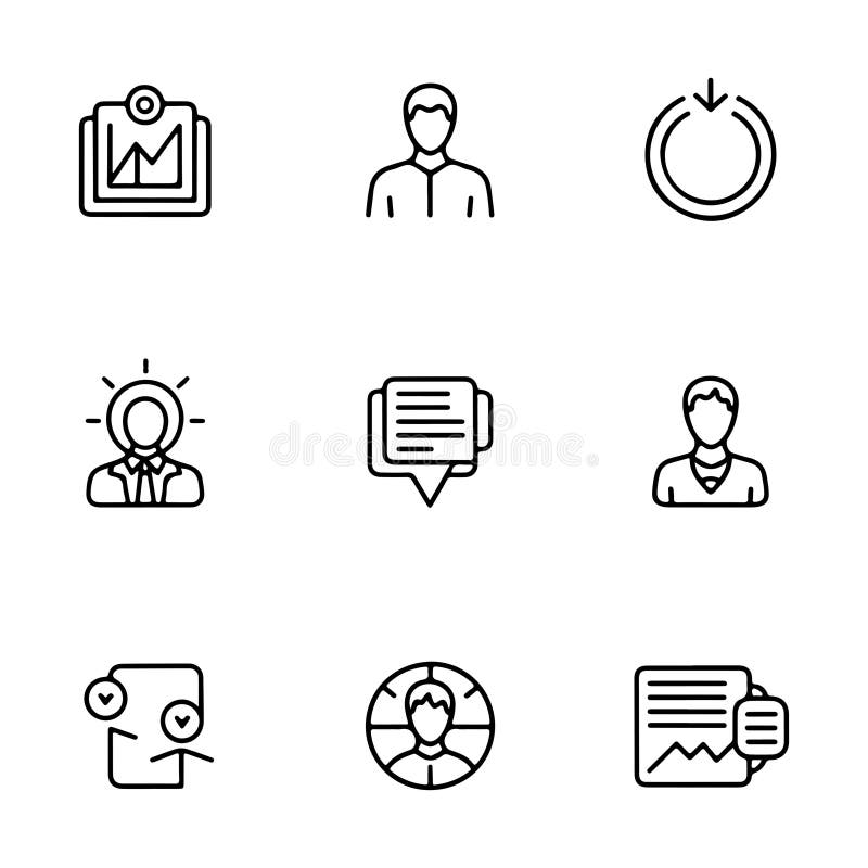 Branding and Strategy Icons. Simple Line Icons Representing Business ...