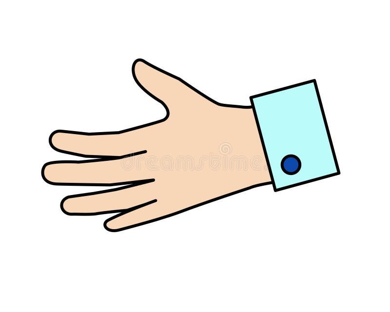 Hand, Open Palm and Sleeve Cuff - Vector Full Color Picture. Human Palm ...