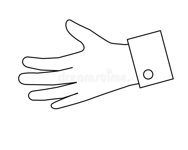 Hand, Open Palm and Sleeve Cuff - Vector Linear Image for Coloring ...