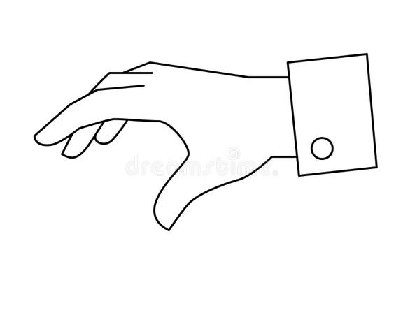 Hand Reaching Out To Grab Something and Cuff of Sleeve - Vector Linear ...