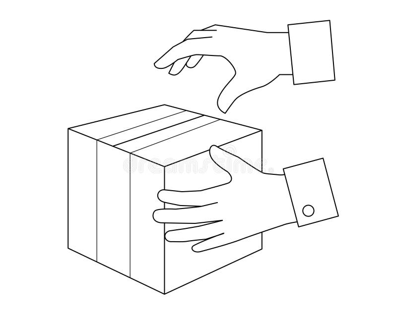 Unpacking a Box with a Purchase, Hands Ready To Open a Cardboard Box ...