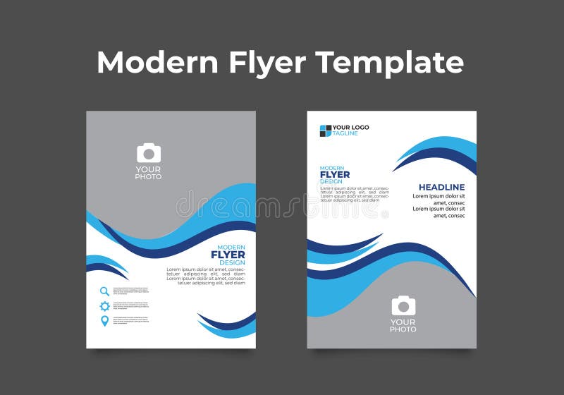 Dynamic Blue Waves Flyer Template for Business Promotions. Modern ...