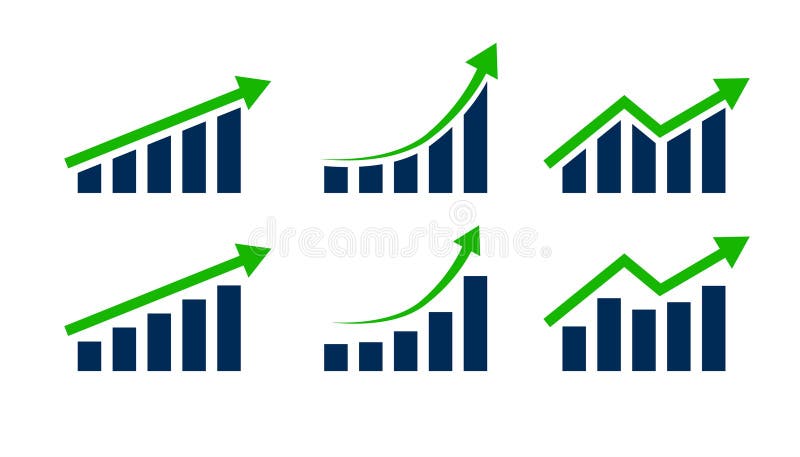 Set of Growth Graph Vector Icons. Infographic Elements. Business Chart ...