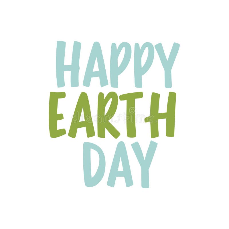 WebHappy Earth Day Handwritten Lettering Text Logo. Typography ...
