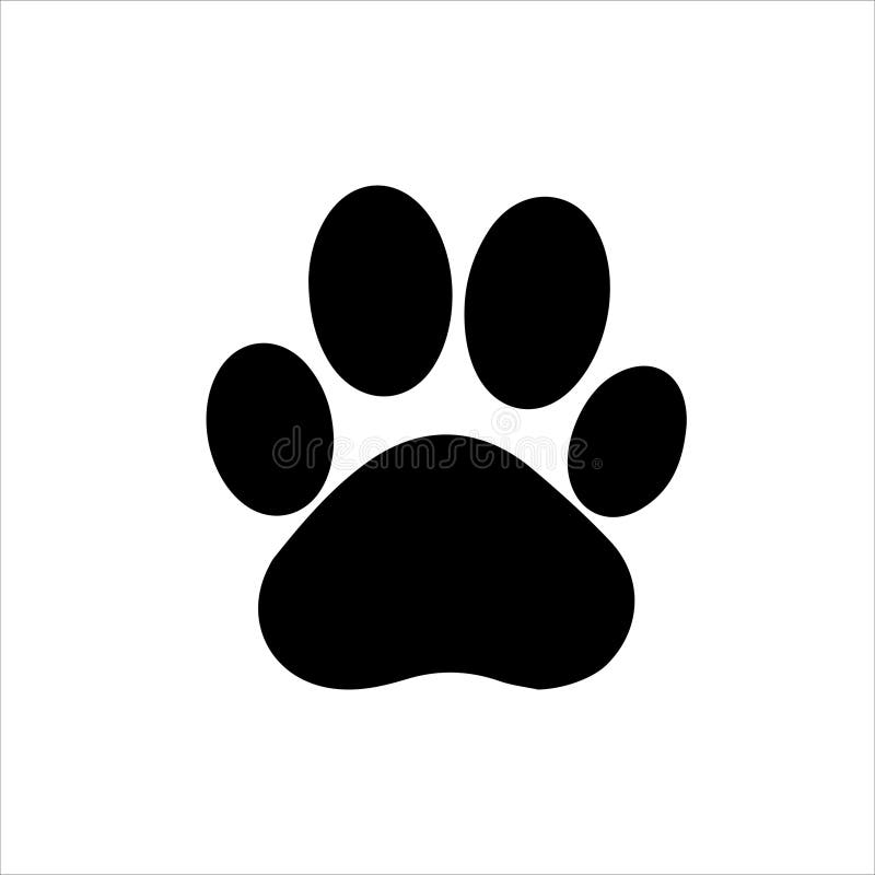 Animal Paw Print Engraving Drawing of Black Silhouette Vector Stock ...