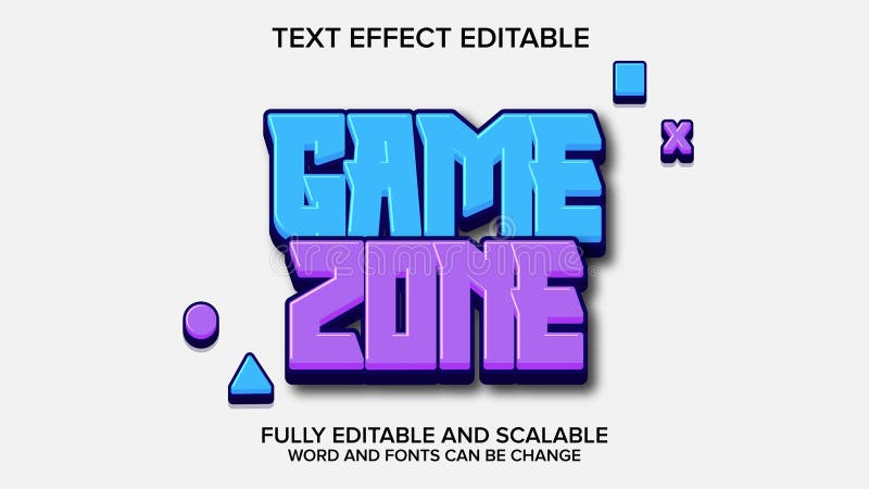 3d Text Effect Game Zone Vector Editable Stock Illustration ...