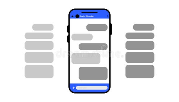 Chatting in Smartphone. Messenger Interface. Send or Receive Sms on App ...