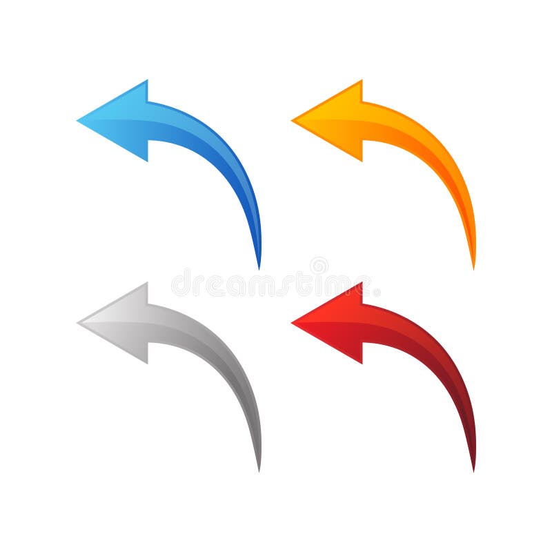 Set of Arrow Icon Pointing Up, Down, Left and Right Icon. Abstract ...