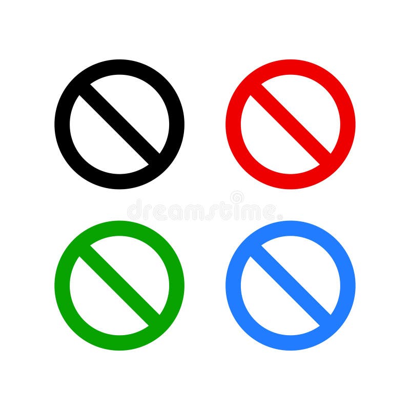 Prohibited Stop Circle Signs. Stop Prohibitions Icons. Ban Icon ...