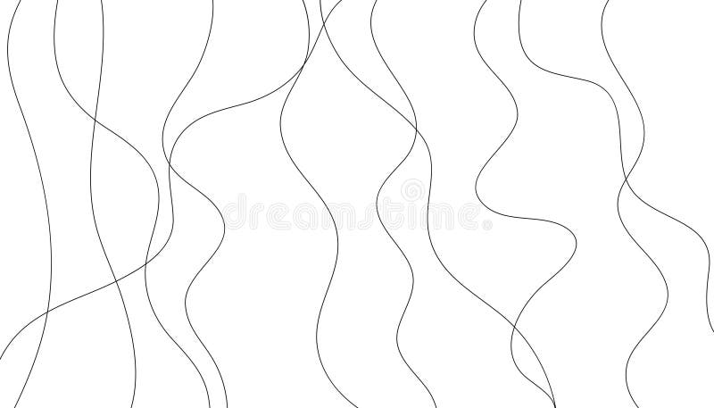 Set of Long Different Monochrome Thin Stripes. Hand Drawn Straight and ...