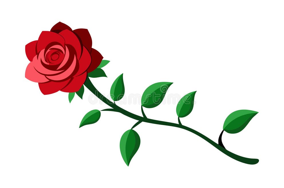 A Climbing Red Rose Vector Design with White Background Stock ...