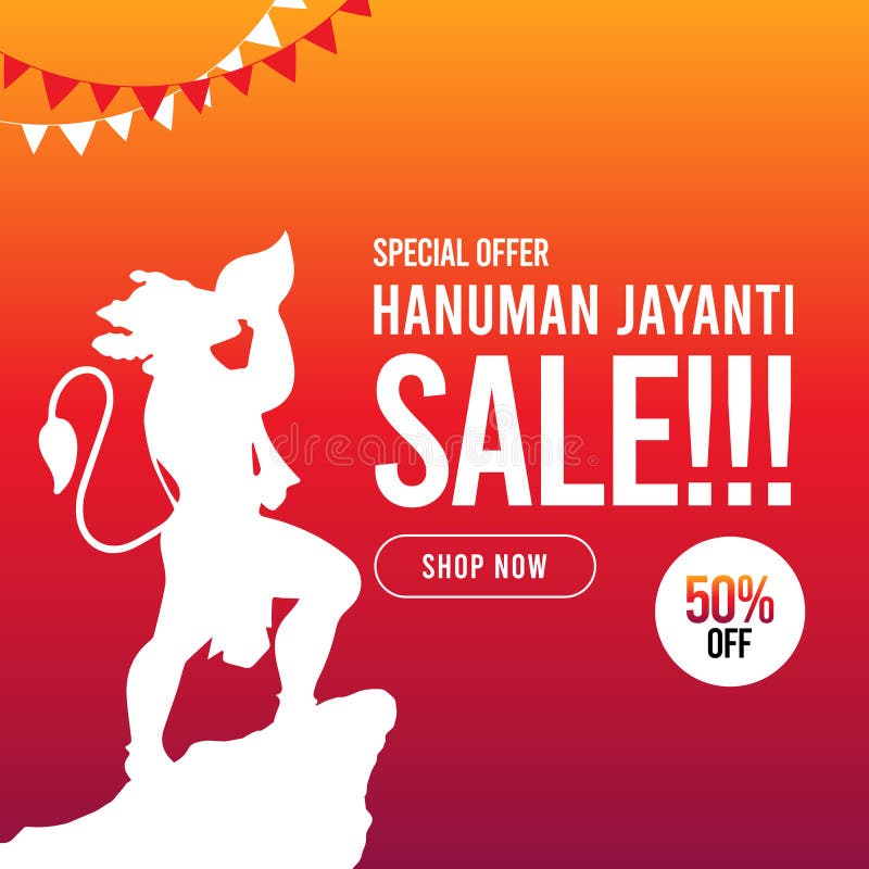 Hanuman Jayanti Sale Banner Design for Business. Stock Vector ...