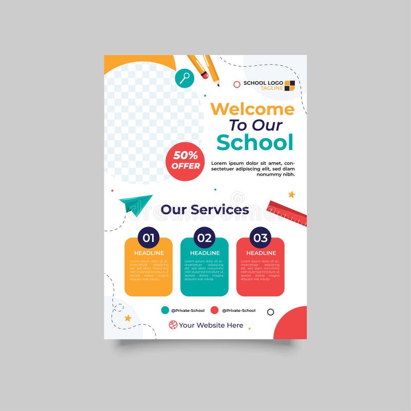 Academic Admission Banner Flyer Design Creative Back To College ...