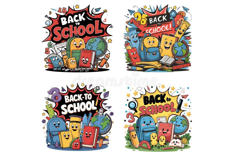 School Squad: Back in Action! Stock Vector - Illustration of pattern ...