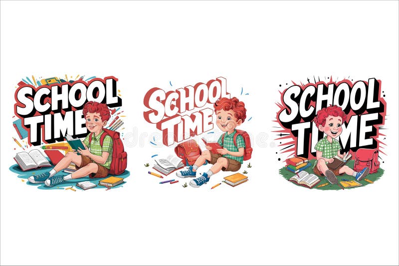 School Time or Back To School Illustration. School Teacher Teach at ...