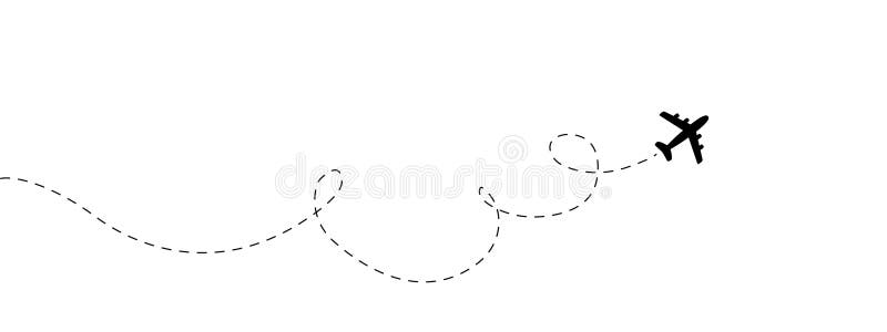 Plane with Line and Blank for Text. Continuous One Line Drawing ...