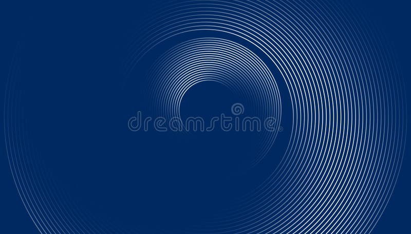 Blue Techno Abstract Background. White Circle Lines on Blue Background ...