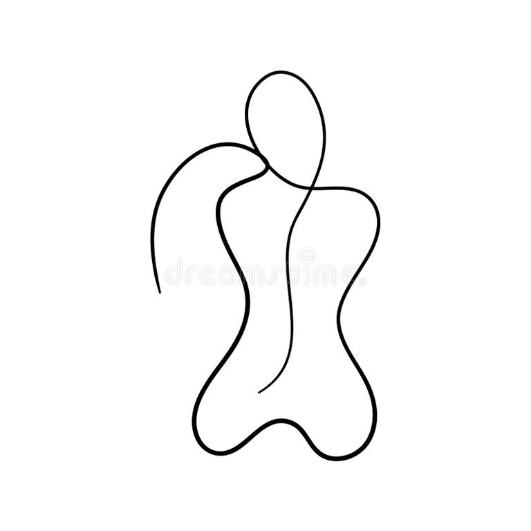 Female Silhouette Back Woman Body Drawing Sketch Stock Illustrations ...