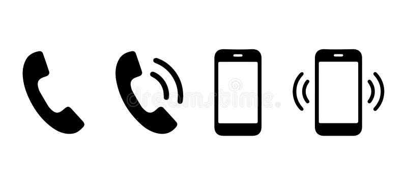 Ringing Phone Simple Icon Set. Smartphone Ringing. Phone Sign Stock ...