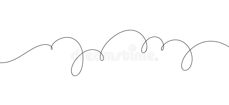 Dividing Abstract Thin Wavy Continuous Line with Curls, Bends on a ...