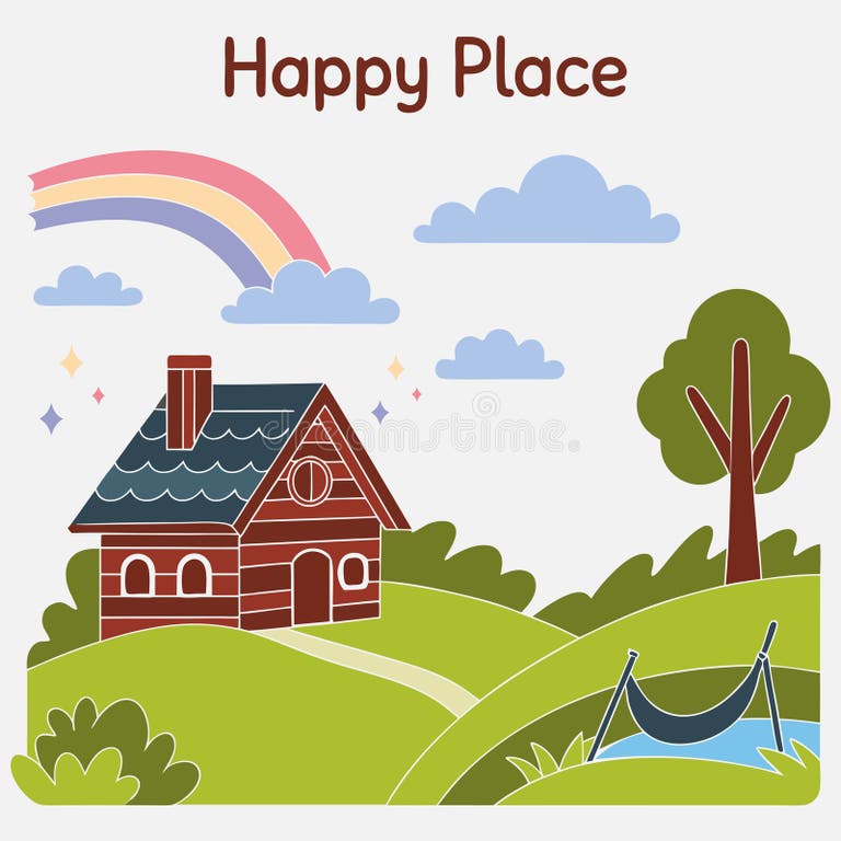 Happy Place Design Vector stock vector. Illustration of happy - 375366592