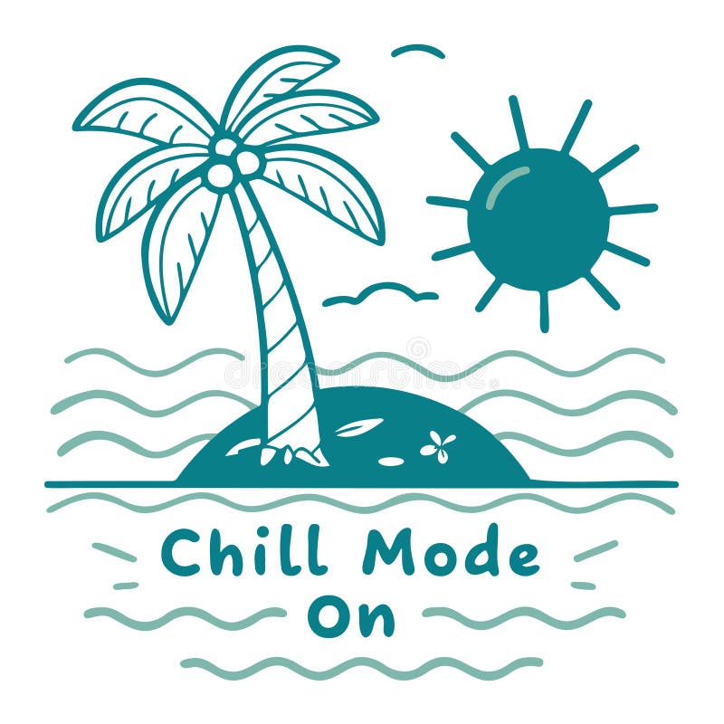 Chill Mode on – Relaxed Vibes Vector Illustration Stock Vector ...