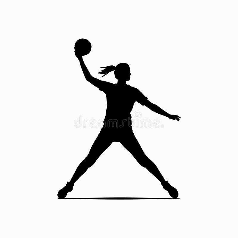 Netball Silhouette Stock Illustrations – 350 Netball Silhouette Stock ...