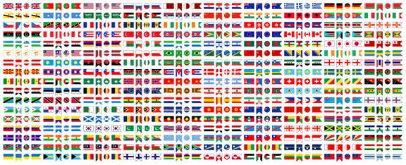 All Countries Flag Set. National Flags Set Stock Vector - Illustration of orange, textile: 375734566