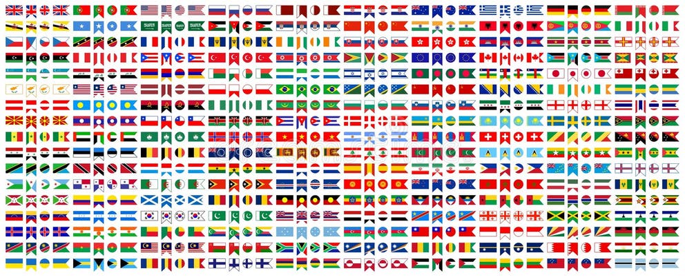 All Countries Flag Set. National Flags Set Stock Vector - Illustration ...