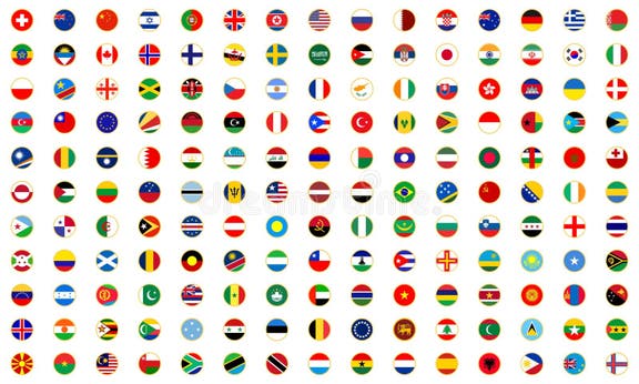 All Countries Flag Set. National Flags in Circle Shape. National Flags ...