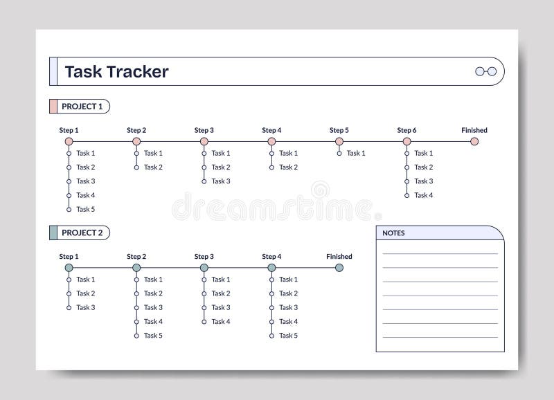 Task Tracker Diagram Template for Print Stock Illustration ...