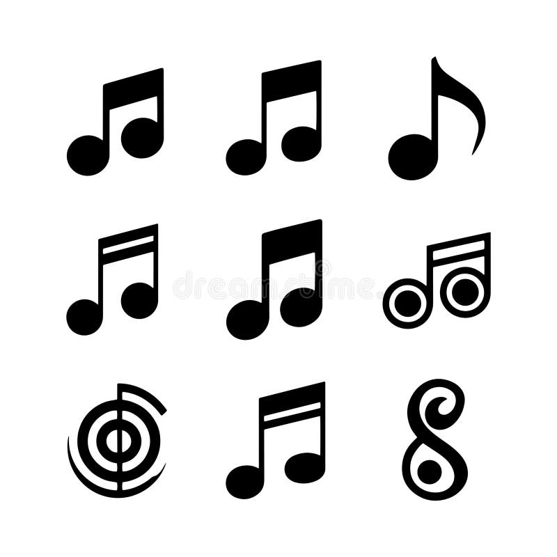 Music Note Icon Vector Logo Outline Stock Photos - Free & Royalty-Free ...