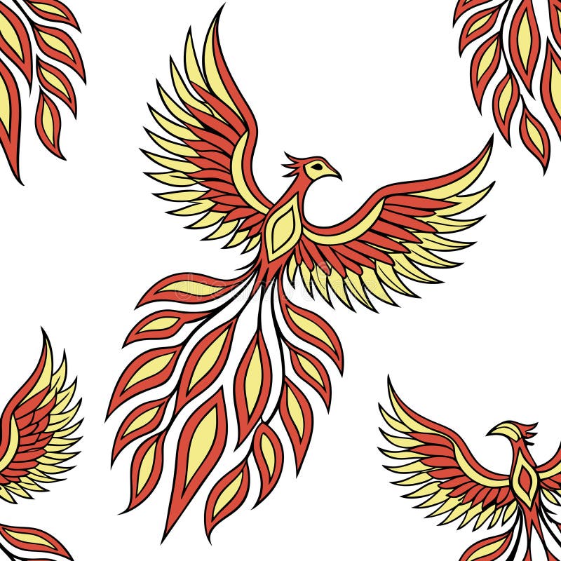 Phoenix Rising Mandala with Fire Inspired Design Stock Vector ...