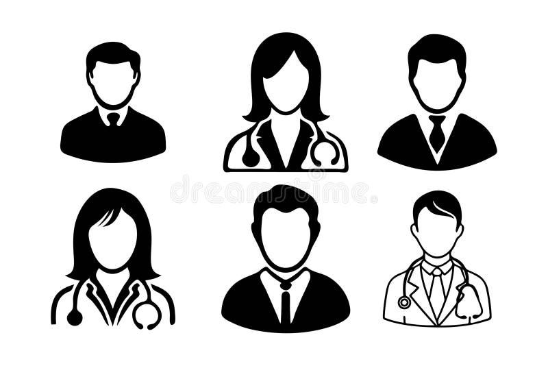Professional Medical Staff Icons Vector Illustration Stock Vector ...