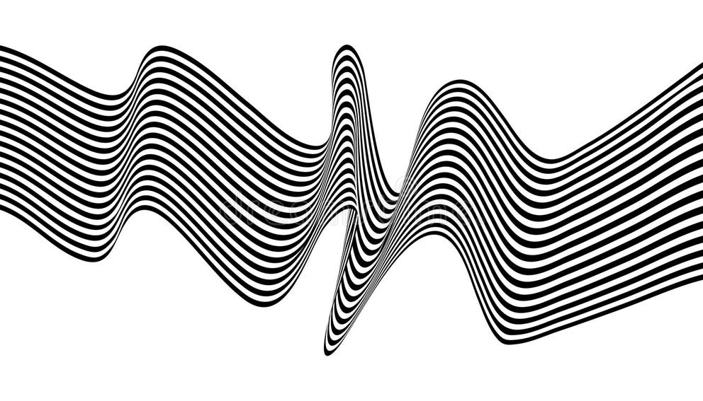Black and White Curved Line Stripe Abstract Background, Multiple Line ...