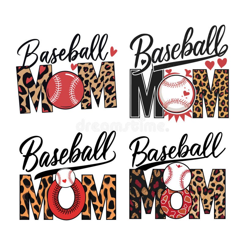 Baseball Mom T-Shirt - Leopard Print Graphic Tee for Sports Moms Stock ...