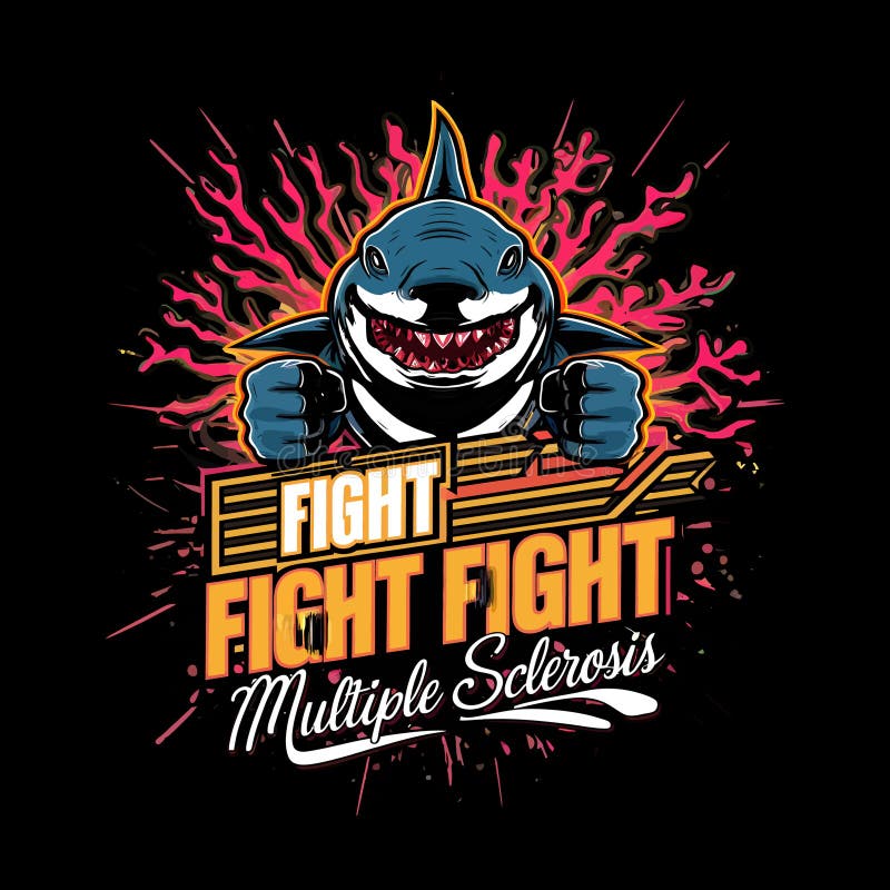 Shark Strength: Fight Against Multiple Sclerosis Graphic Tee Stock ...