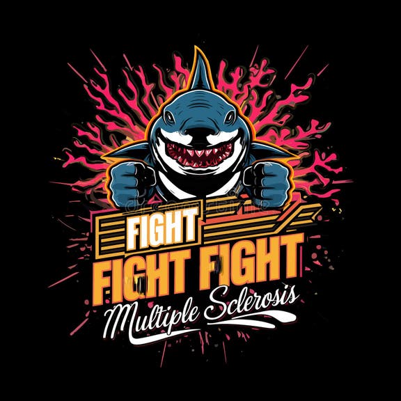 Shark Strength: Fight Against Multiple Sclerosis Graphic Tee Stock ...