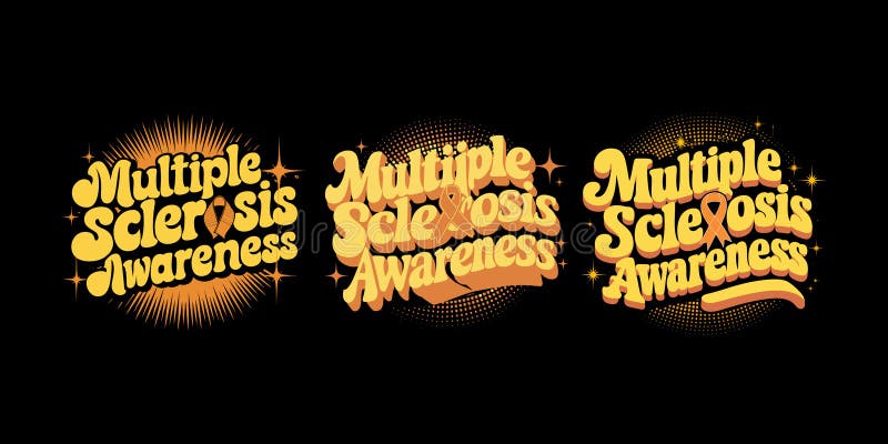 Retro Multiple Sclerosis Awareness T-Shirt - Bold Orange & Yellow ...