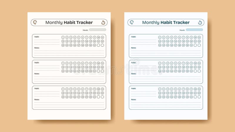 Monthly Habit Tracker Template. Notes To Track daily Routine, Learning ...