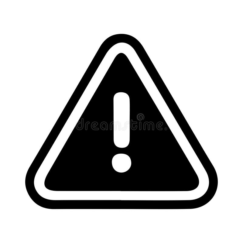 Caution Sign Warning Symbol Vector Icon Set in Silhouette Style Stock ...