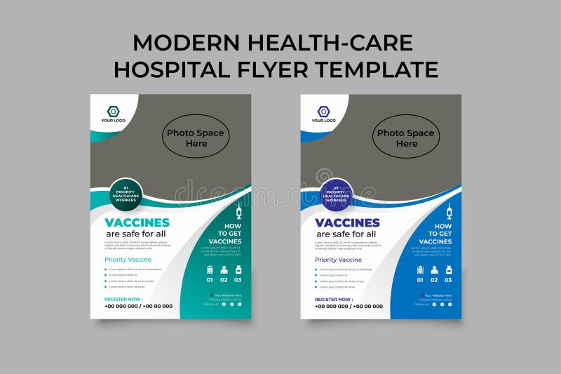 Modern Healthcare Flyer Templates for Vaccine Awareness. Stock Vector ...
