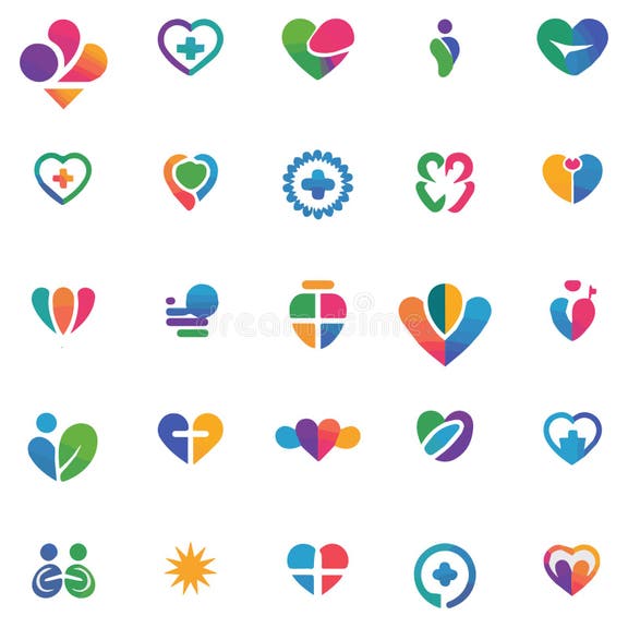 Colorful Health Logo Designs for Medical and Wellness Branding Stock ...
