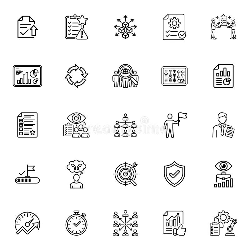 25 Business Management Icons Set Vector File. Stock Illustration ...