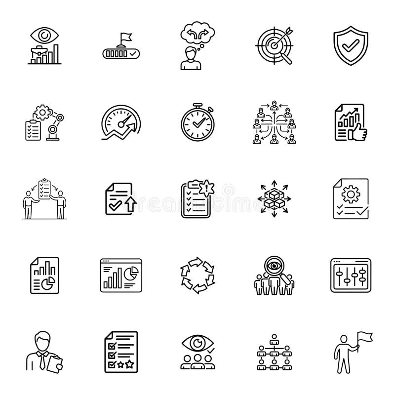 25 Business Management Icons Set Vector File. Stock Vector ...