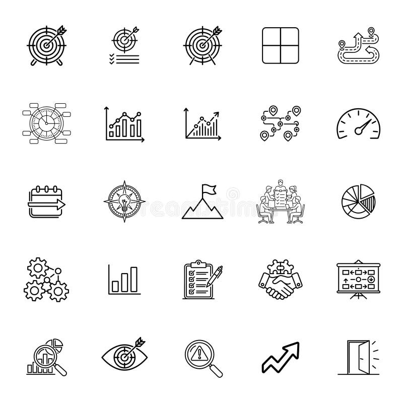 25 Business Strategy and Planning Icons Set. Stock Vector ...