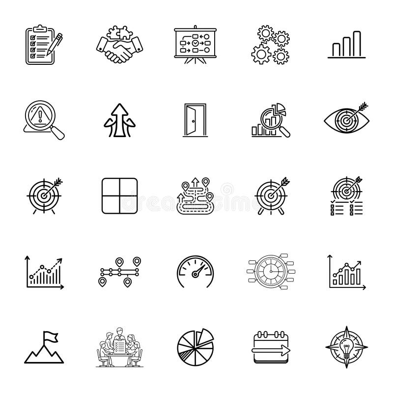 25 Business Strategy and Planning Icons Set. Stock Vector ...